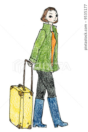 Woman drawing carry bag 01 - Stock Illustration [9535177] - PIXTA