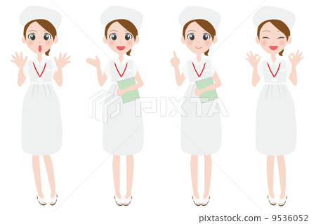 Female facial expression Full-length nurse - Stock Illustration ...