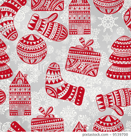 Vector Bright Seamless Winter Pattern - Stock Illustration [9539700 ...