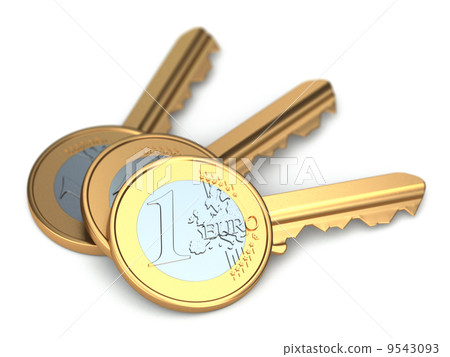 Three euro coin keys. - Stock Illustration [9543093] - PIXTA