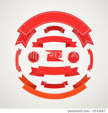 Different retro style composition of red... - Stock Illustration ...