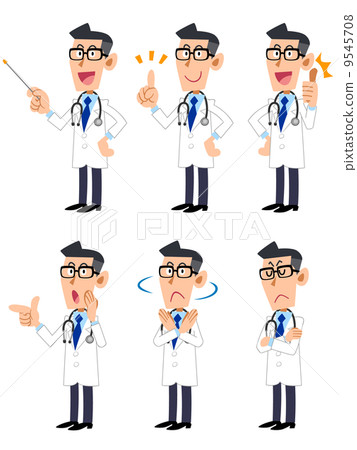 6 poses and gestures of doctors - Stock Illustration [9545708] - PIXTA