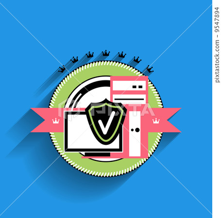Vector computer stamp modern flat design - Stock Illustration [9547894 ...