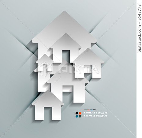 Vector 3d paper house / home modern design - Stock Illustration ...