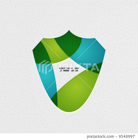 Colorful paper shield modern design - Stock Illustration [9548997] - PIXTA