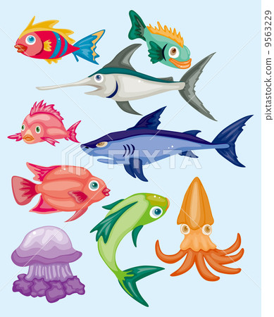 fish, octopus, fin - Stock Illustration [9563229] - PIXTA