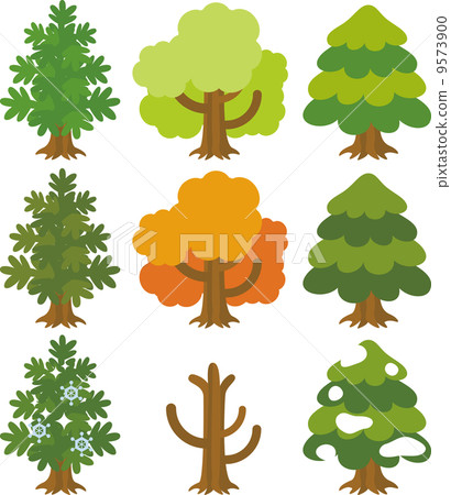 Three types of trees - Stock Illustration [9573900] - PIXTA