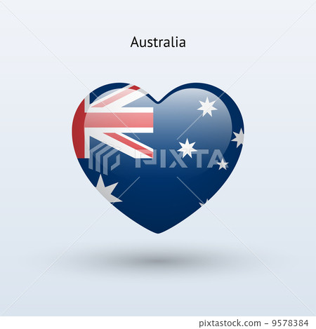 Love Australia symbol. Heart flag icon. - Stock Illustration [9578384 ...