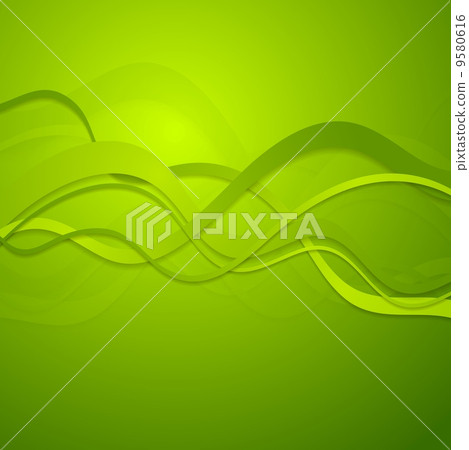 Green spring waves vector background - Stock Illustration [9580616] - PIXTA
