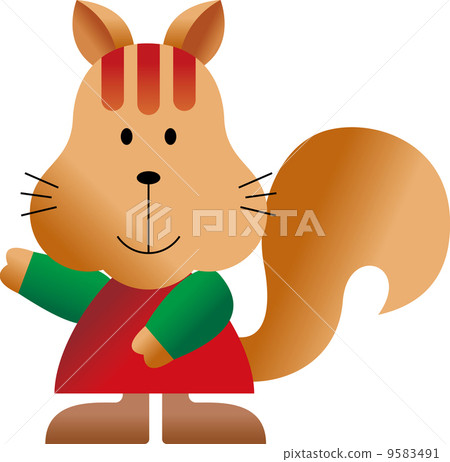squirrel, squirrels, hand raised - Stock Illustration [9583491] - PIXTA