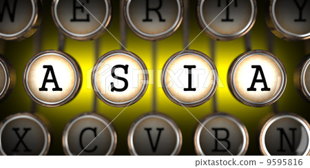 Old Typewriter's Keys with Asia Slogan. - Stock Illustration [9595816 ...