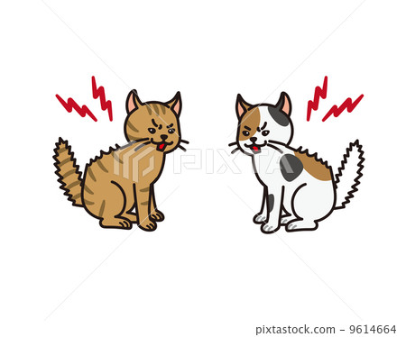 Cat's fight - Stock Illustration [9614664] - PIXTA
