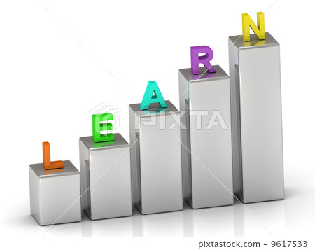 LEARN inscription colour letter on graph - Stock Illustration [9617533 ...