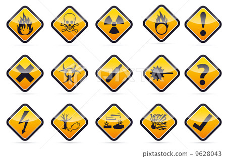 Danger round corner warning sign set - Stock Illustration [9628043] - PIXTA