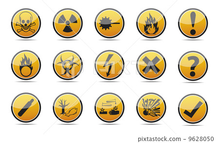 Danger circle warning sign set - Stock Illustration [9628050] - PIXTA