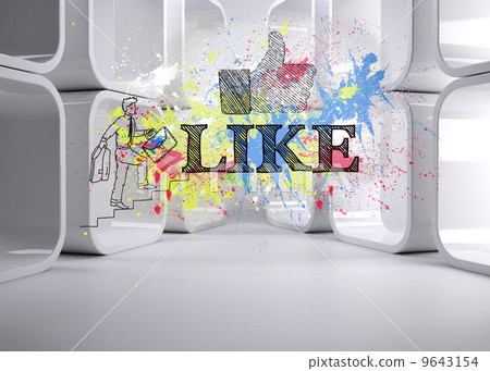 Like written over color splashes - Stock Illustration [9643154] - PIXTA