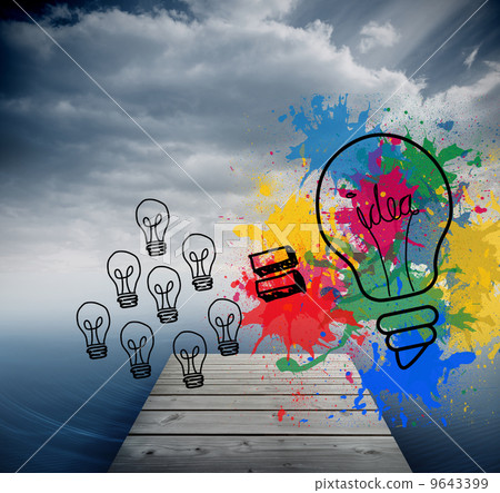 Light bulbs on splashes over ocean - Stock Illustration [9643399] - PIXTA