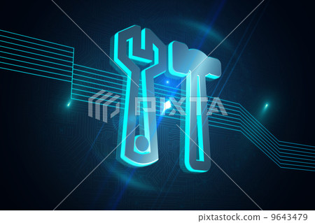 Shiny tools on black background - Stock Illustration [9643479] - PIXTA