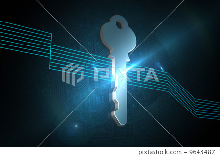 Glowing key on black background - Stock Illustration [9643487] - PIXTA