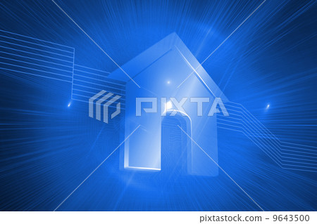 Shiny house on blue background - Stock Illustration [9643500] - PIXTA
