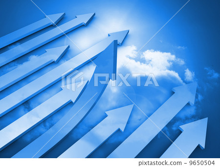 Arrows in the sky in blue - Stock Illustration [9650504] - PIXTA