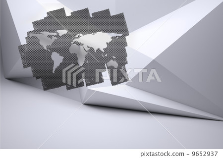 Display on wall showing global graphic - Stock Illustration [9652937 ...