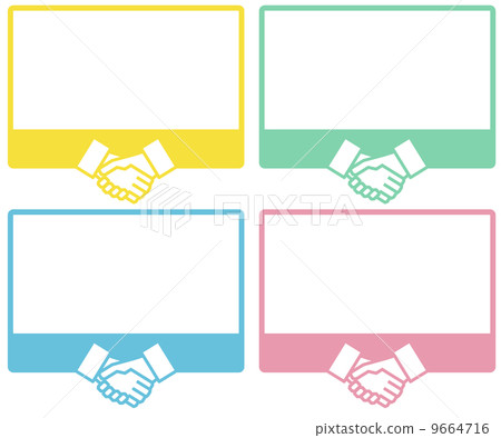Handshake (square frame / colorful) - Stock Illustration [9664716] - PIXTA