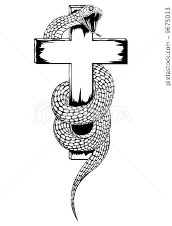 snake and cross - Stock Illustration [9675013] - PIXTA