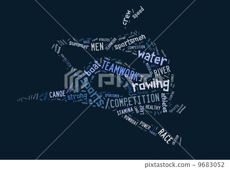 Rowing boat pictogram on blue background - Stock Illustration [9683052 ...