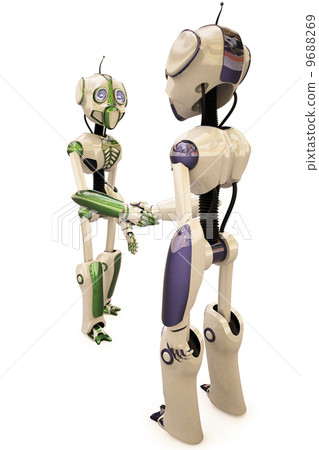 two robots - Stock Illustration [9688269] - PIXTA
