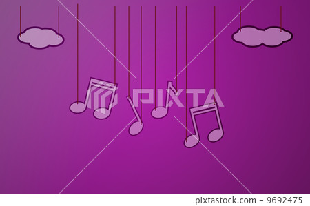 violet background with music-插圖素材 [9692475] - PIXTA圖庫