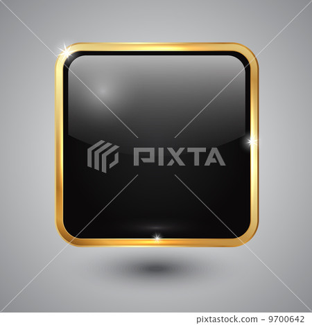 Vector glass square button with round corners... - Stock Illustration ...