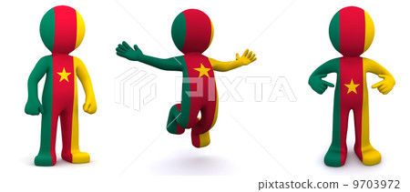 3d character textured with flag of Cameroon - Stock Illustration ...