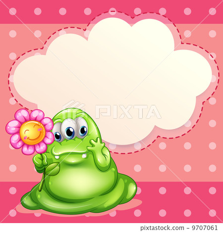 A green monster holding a flower - Stock Illustration [9707061] - PIXTA