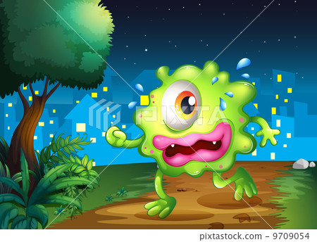 A scared monster running - Stock Illustration [9709054] - PIXTA