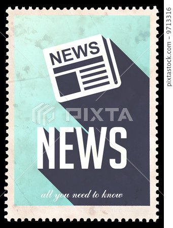 News on Light Blue in Flat Design. - Stock Illustration [9713316] - PIXTA