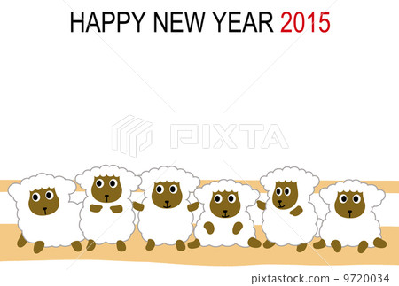 Sheep's New Year's card, - Stock Illustration [9720034] - PIXTA