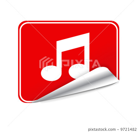 Red sticker music - Stock Illustration [9721482] - PIXTA