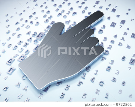 Advertising concept: Silver Mouse Cursor on... - Stock Illustration ...