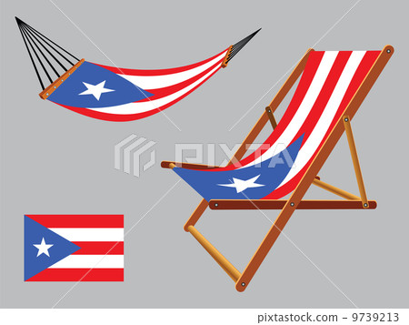 puerto rico hammock and deck chair set-插圖素材 [9739213] - PIXTA圖庫