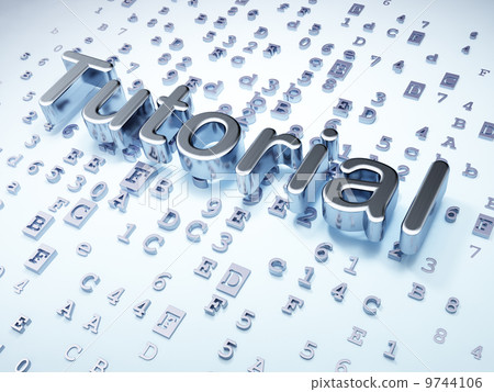 Education concept: Silver Tutorial on digital... - Stock Illustration ...