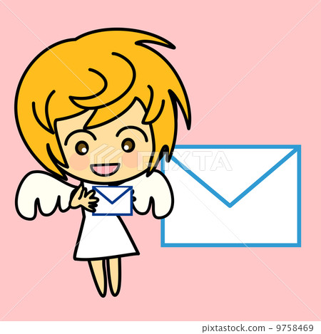 Angel with a letter (mail) - Stock Illustration [9758469] - PIXTA