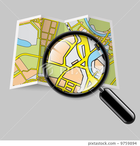 Map booklet with zoom - Stock Illustration [9759894] - PIXTA