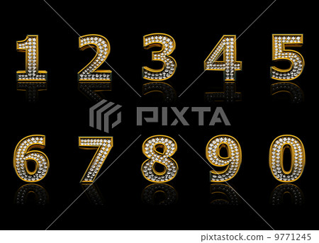 Modern numerals isolated on black background - Stock Illustration ...