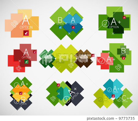 Set of cross infographic paper templates - Stock Illustration [9773735 ...
