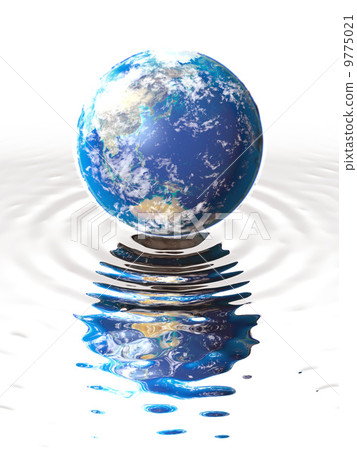 Earth Reflection (White Background) - Stock Illustration [9775021] - PIXTA