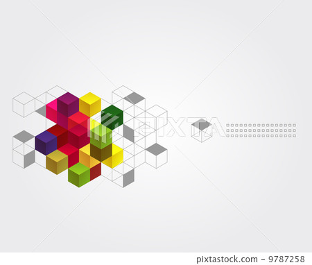 Vector abstract background with color cubes - Stock Illustration ...