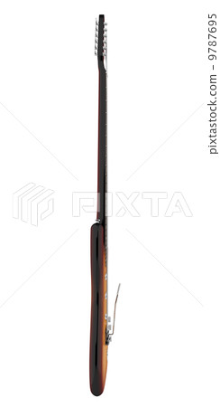 side view of electric guitar isolated on white... - Stock Illustration ...