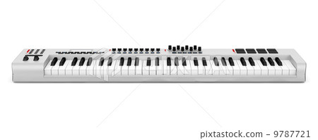 gray synthesizer isolated on white background - Stock Illustration ...
