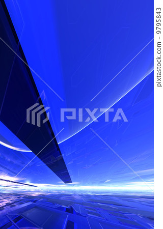 A space with a blue high-tech feeling - Stock Illustration [9795843 ...